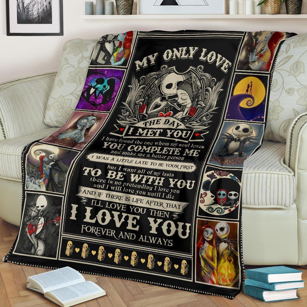 Jack And Sally Fleece Blanket I Love You Forever And Always Bedding Decor