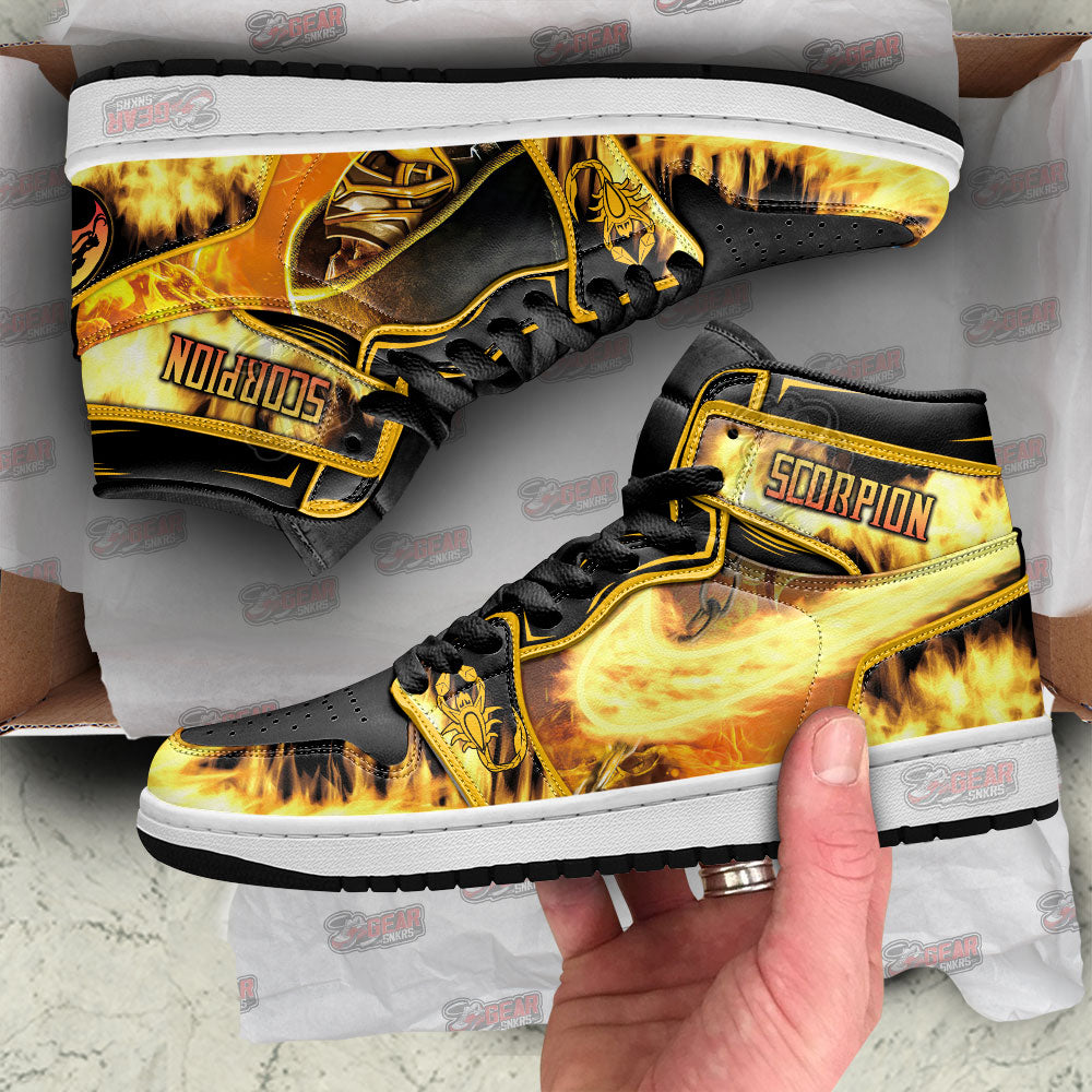Mortal Kombat Sneakers Scorpion Fire Style Shoes Custom For Fans ...