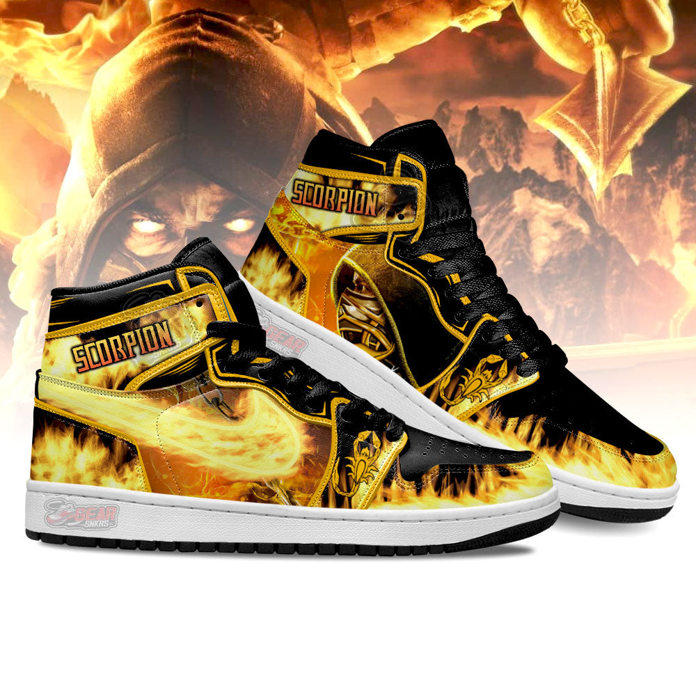 Mortal Kombat Sneakers Scorpion Fire Style Shoes Custom For Fans ...