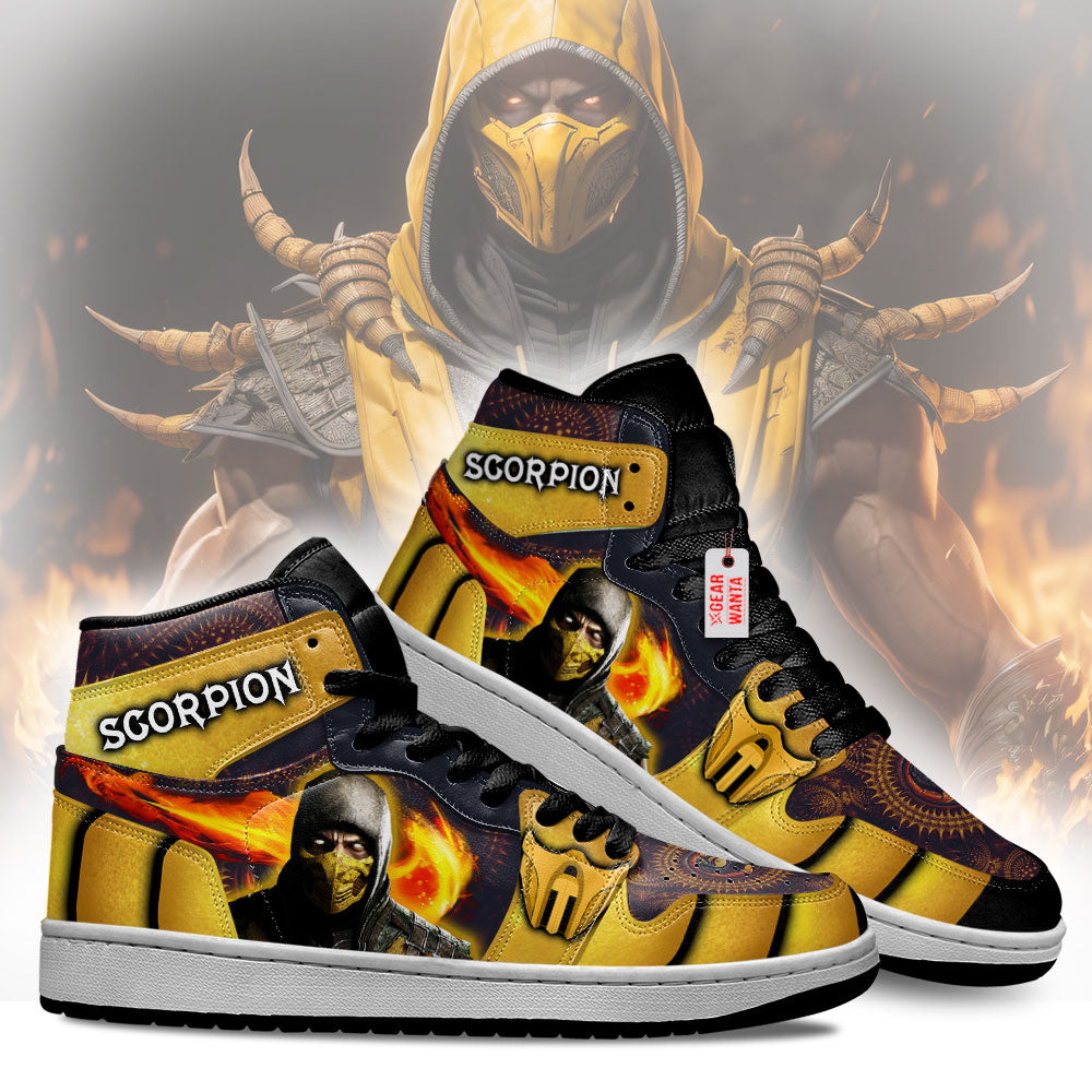 Scorpion Mortal Kombat Shoes Custom Sneakers For Fans | Fandom Gift